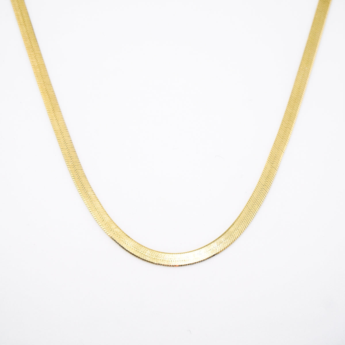 18k Gold Vermeil Flat Snake Chain Necklace – White Basis